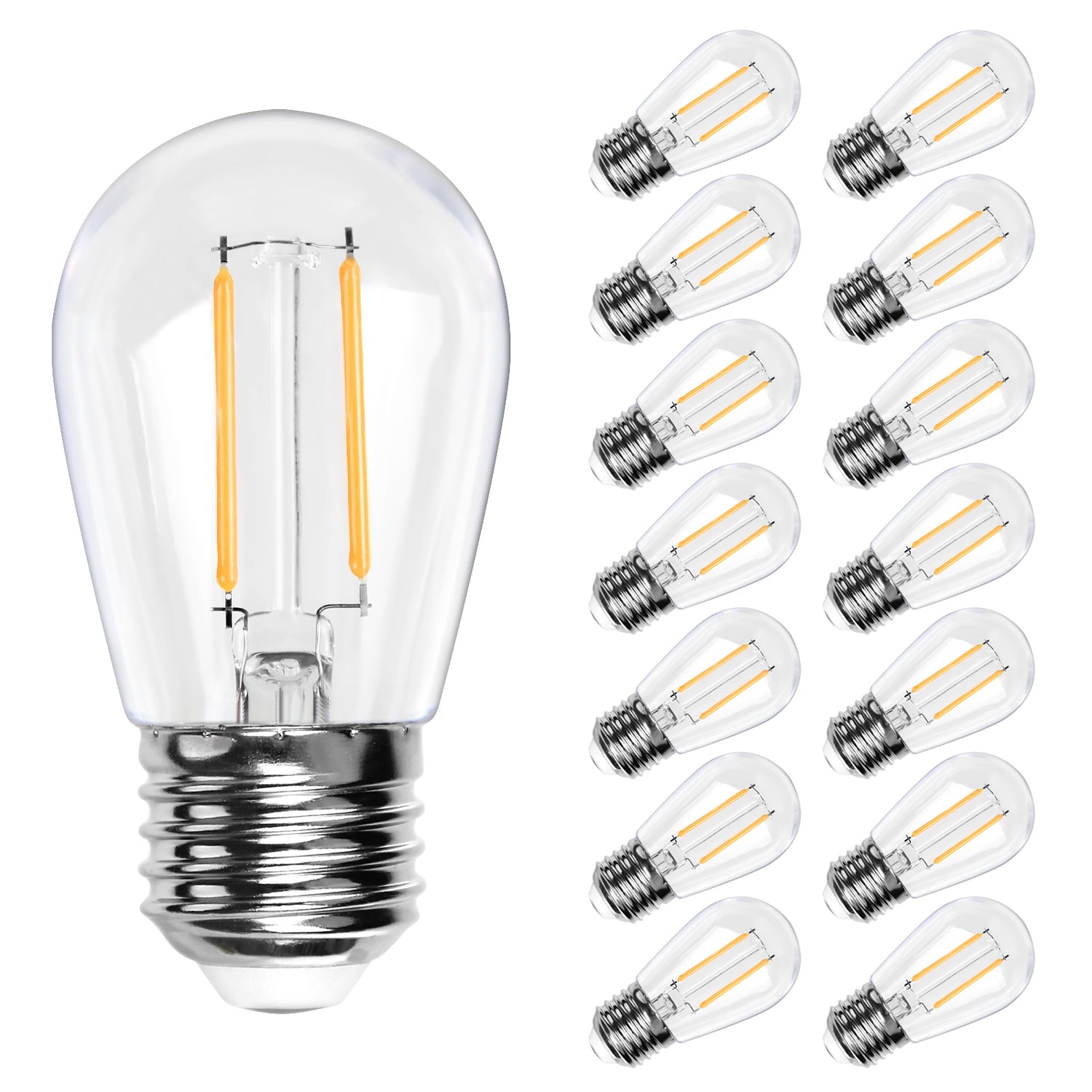 BRIMAX Clear Plastic Shatterproof 2W S14 E26 E27 LED Bulb 2200K 2700K ...